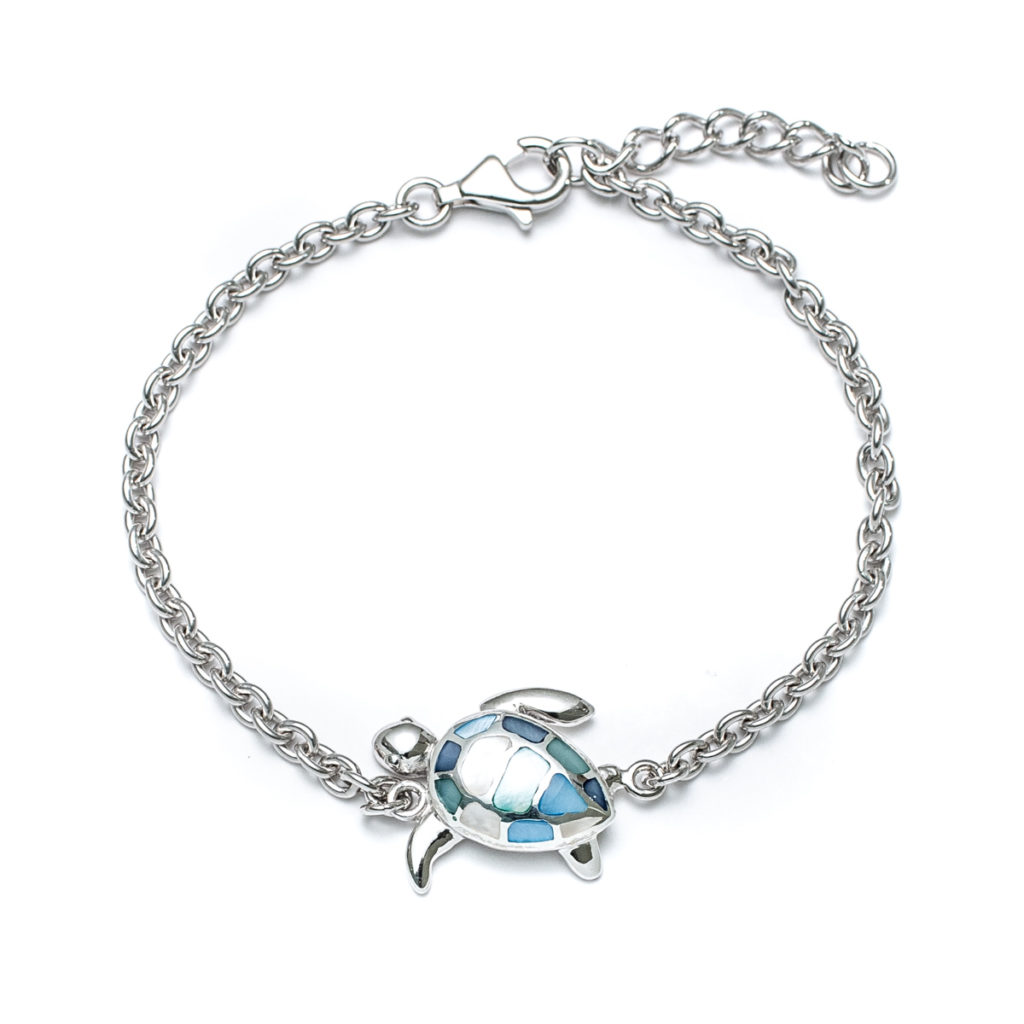 Capri Sea Turtle Link Bracelet in Sterling Silver - Landing Company