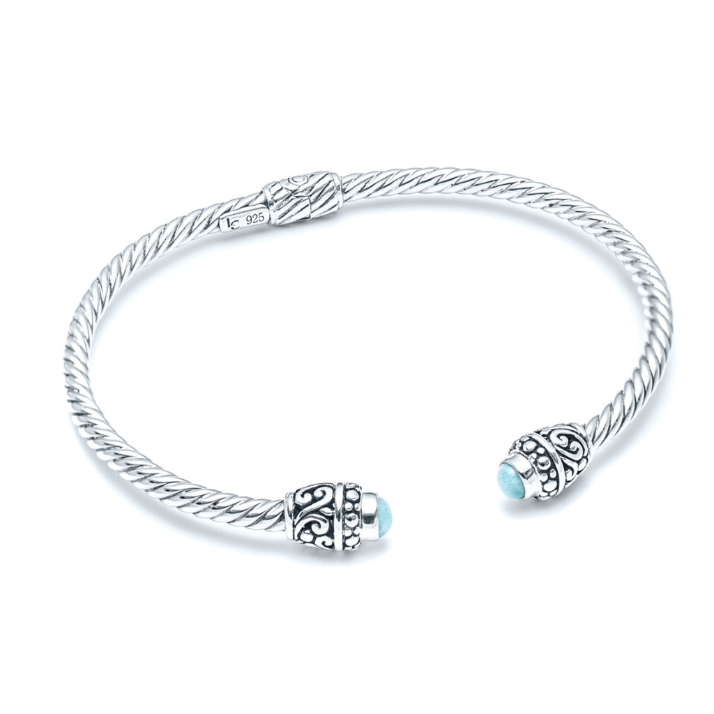 Larimar Starfish Cable Cuff Bracelet in Sterling Silver - Landing Company