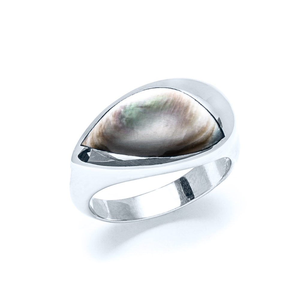 Dark Mother of Pearl Miah Ring in Sterling Silver - Landing Company